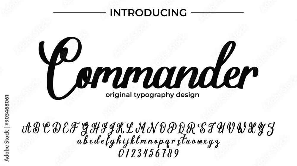 Commander Font Stylish brush painted an uppercase vector letters ...