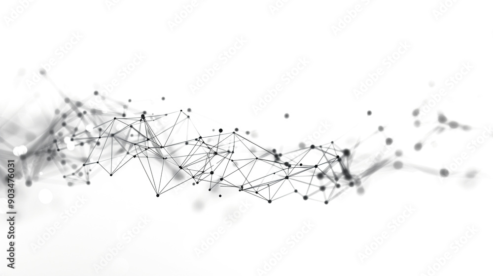 Abstract technology background with network connections on transparent ...