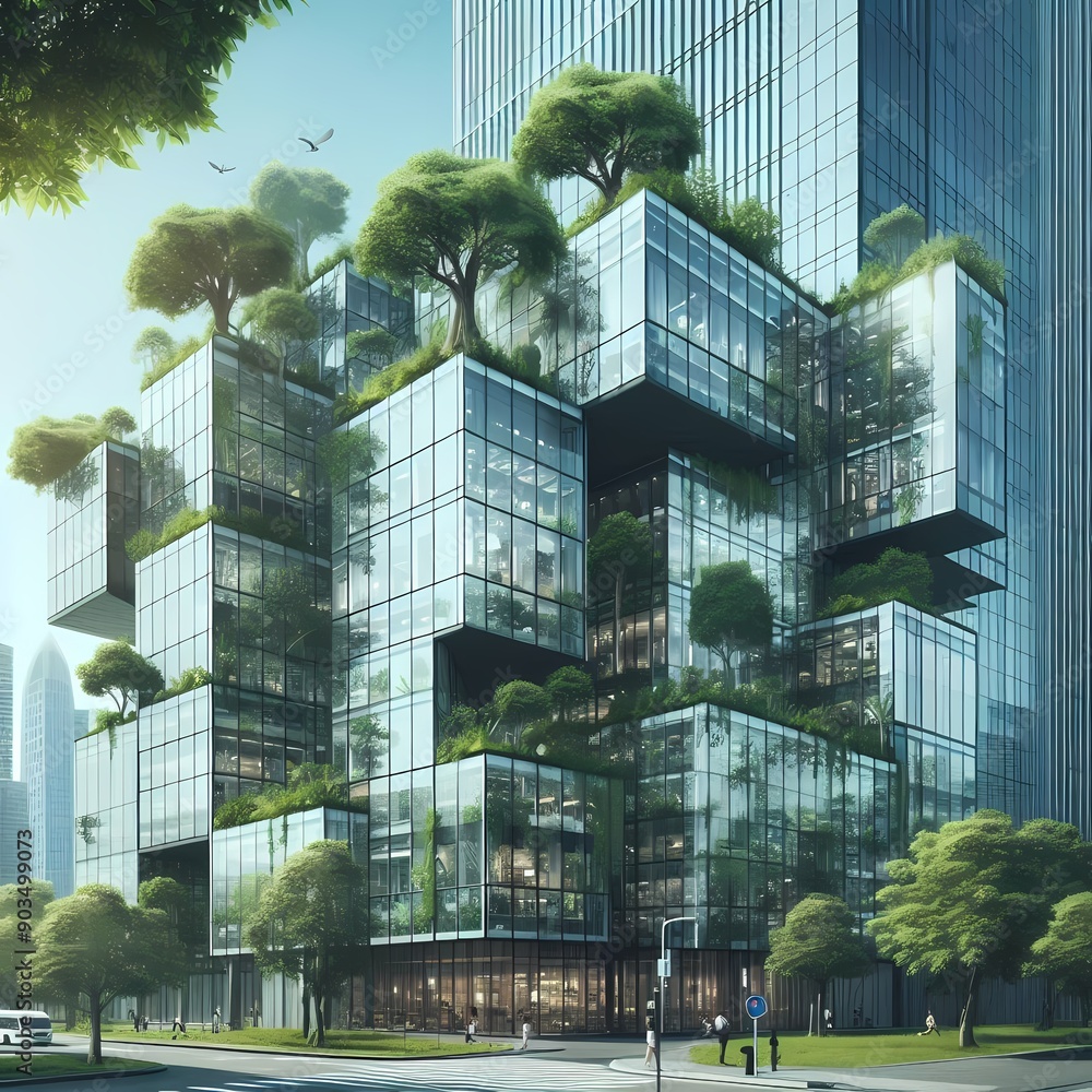 The modern city is embracing eco-friendly building practices, including ...
