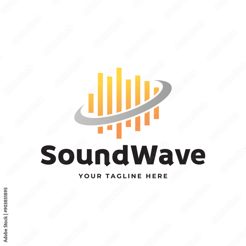 Colorful music bars visualization vector graphic design template. Stock ...