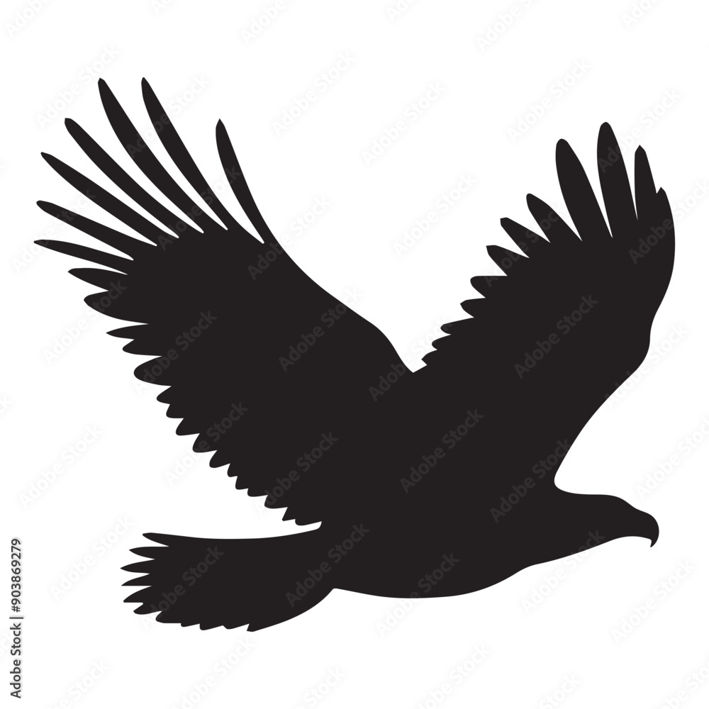 Red-tailed hawk Silhouette, Eagle Clipart, Eagle silhouetted vector ...