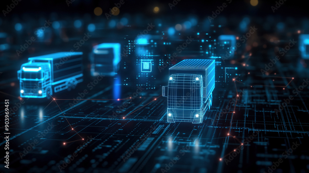 A futuristic scene of modern logistics and transportation in city Stock ...