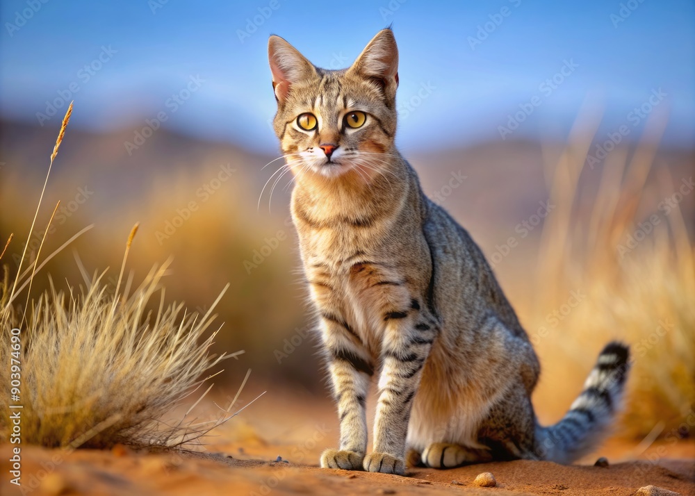 Foto stock di An African wildcat (Felis silvestris lybica) in the ...