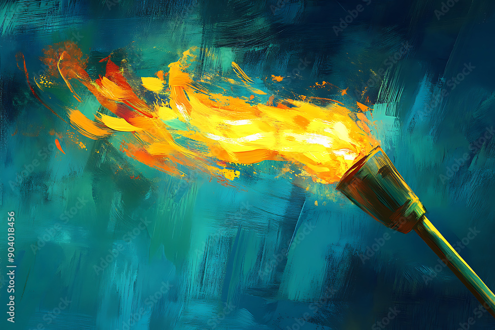 torch with fire flame. power and liberty concept - illustration Stock ...
