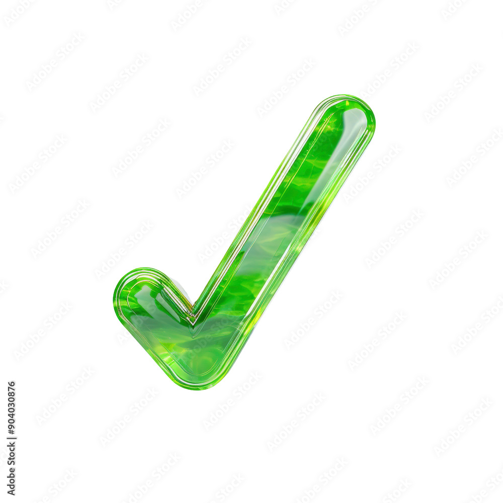 Bright Green Check Mark Icon. High-quality glossy green checkmark ...