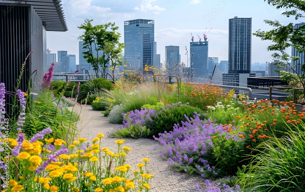 Rooftop Vertical Gardens, Plants absorb pollutants and produce oxygen ...