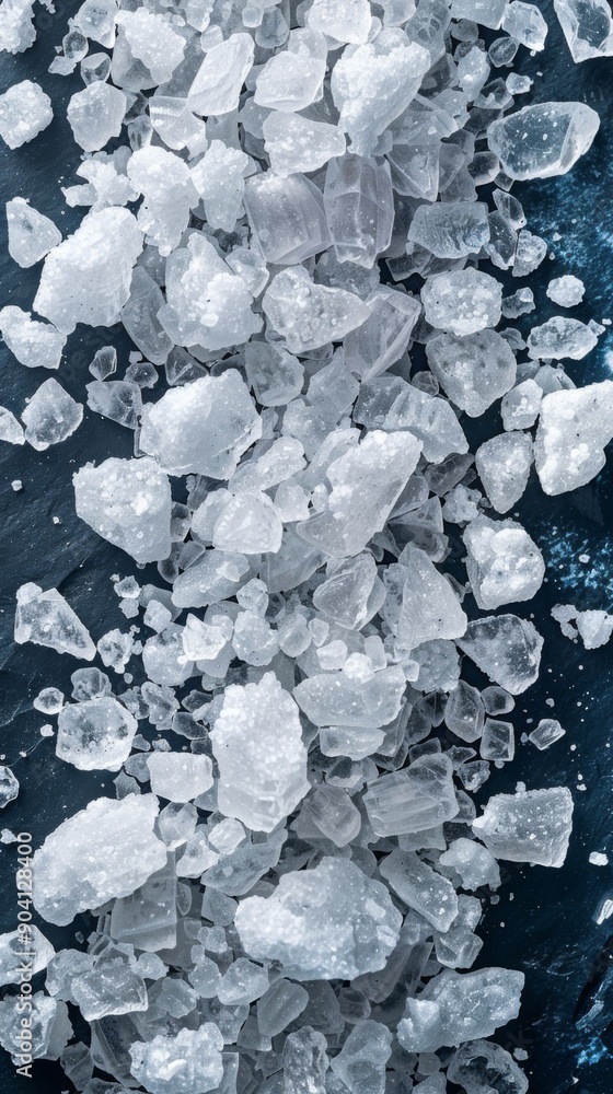 Pristine Crystal Sea Salt: A Top-View Delicacy Highlighting the Natural ...