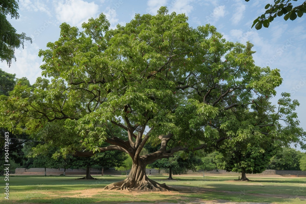 Bael is an ancient sacred tree in India often planted near temples as a ...