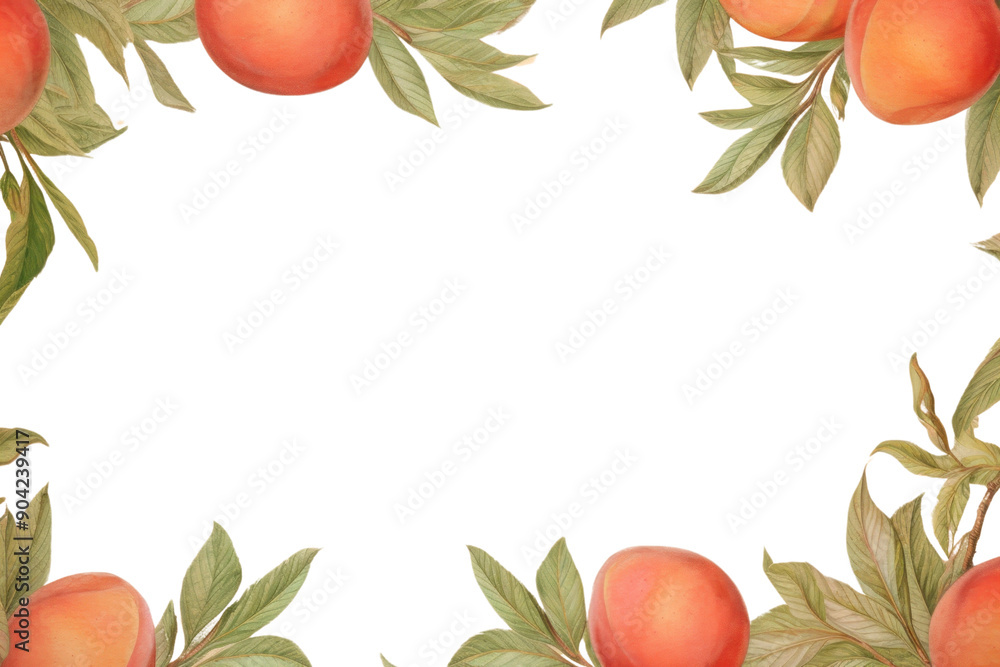 PNG Realistic vintage drawing of peach border backgrounds fruit plant ...