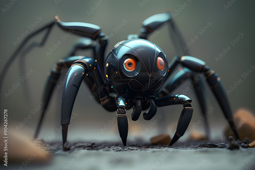 futuristic robotic spider, highly detailed mechanical design, sci-fi ...