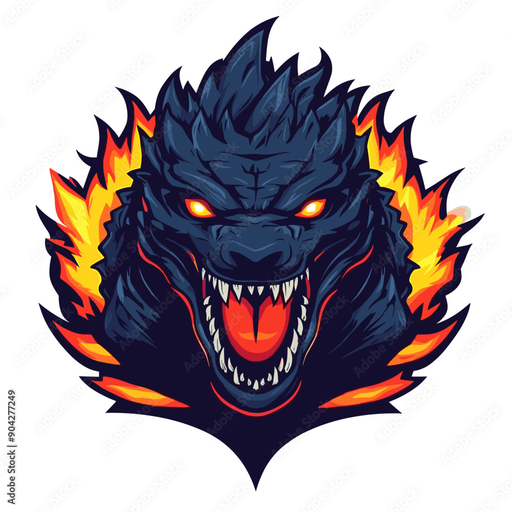 Vector de Stock Godzilla vector mascot logo design with modern ...