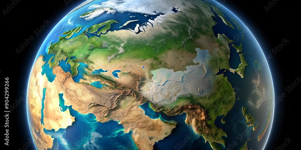 High-definition cinematic video background displays a realistic globe ...