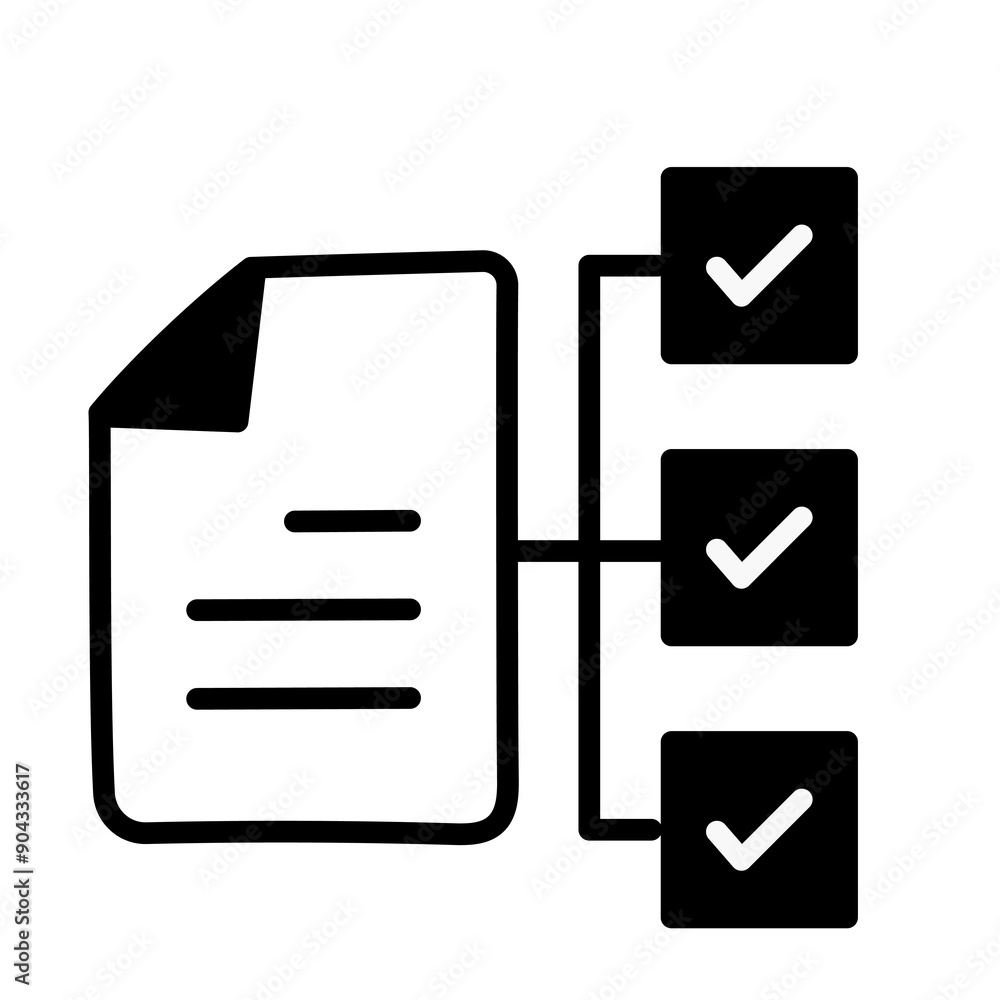 Checklist Icon. Page with Three Ticks Icon. Transparent PNG ...