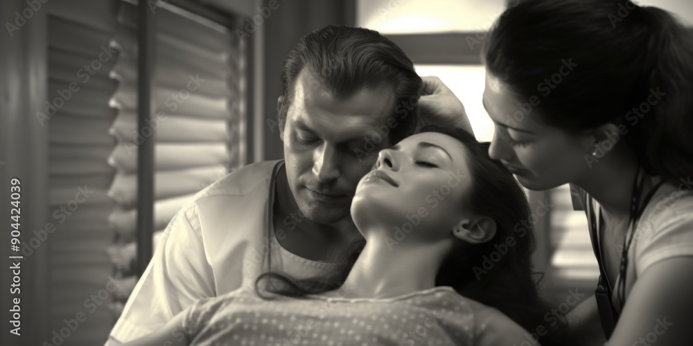 Two medical professionals working together in an emergency room setting ...