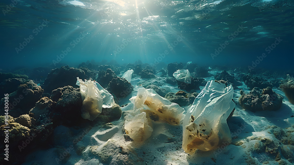 Plastic waste pollutes the ocean floor, highlighting environmental ...
