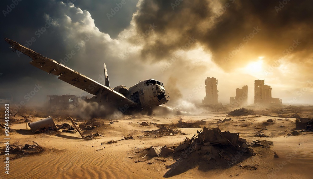 Escena apocaliptica futurista ruinas conflicto Stock Photo | Adobe Stock
