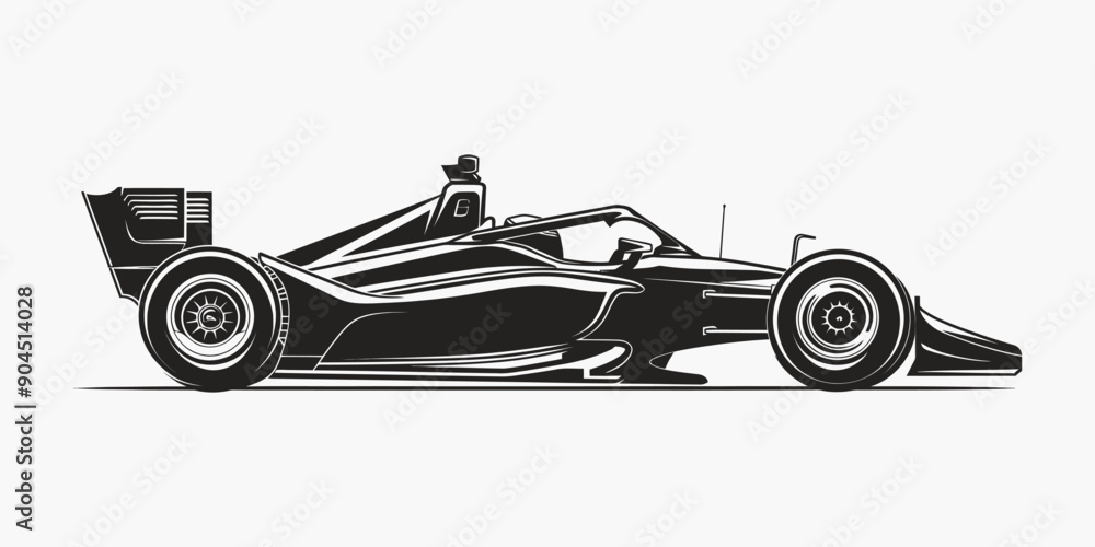 Vector de Stock Formula 1 racing car silhouette vector with Powerful ...