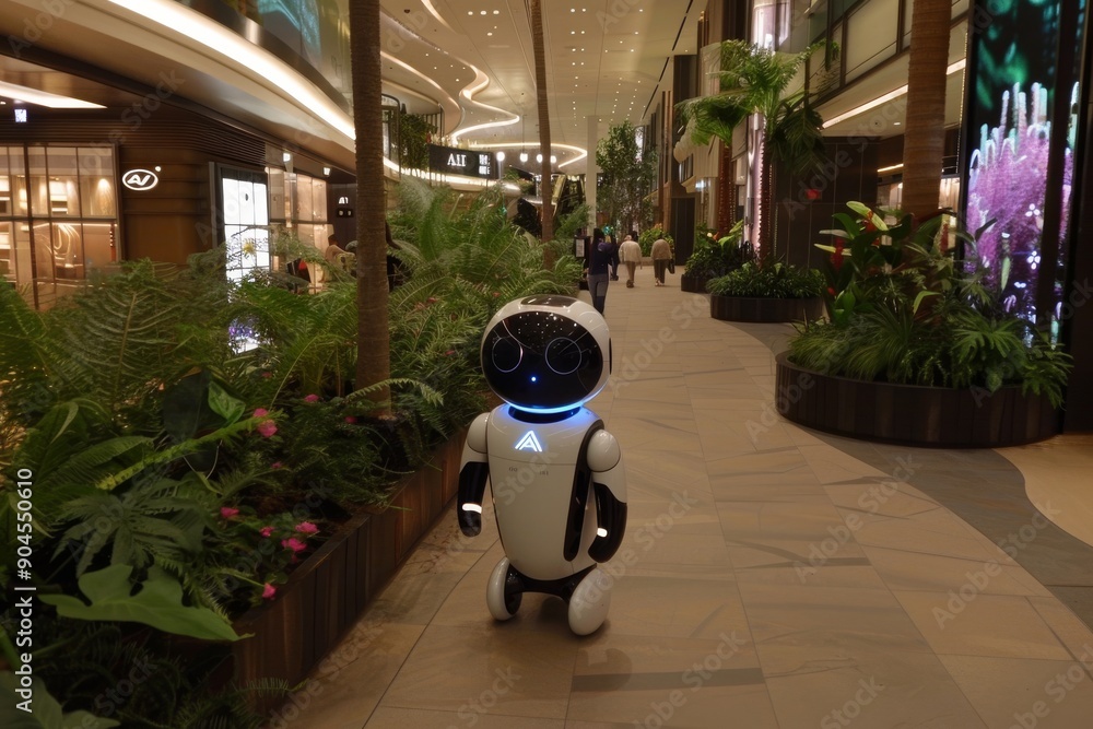 AI security bot patrolling a mall, highlighting the integration of ...