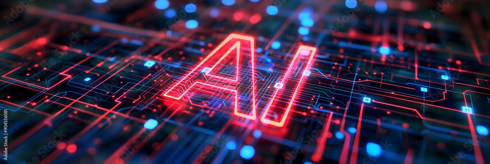 AI-themed illustrations and wallpapers with a technical background ...