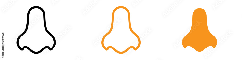 Human Nose Icon Set Facial Feature Illustrations for Health and Anatomy ...