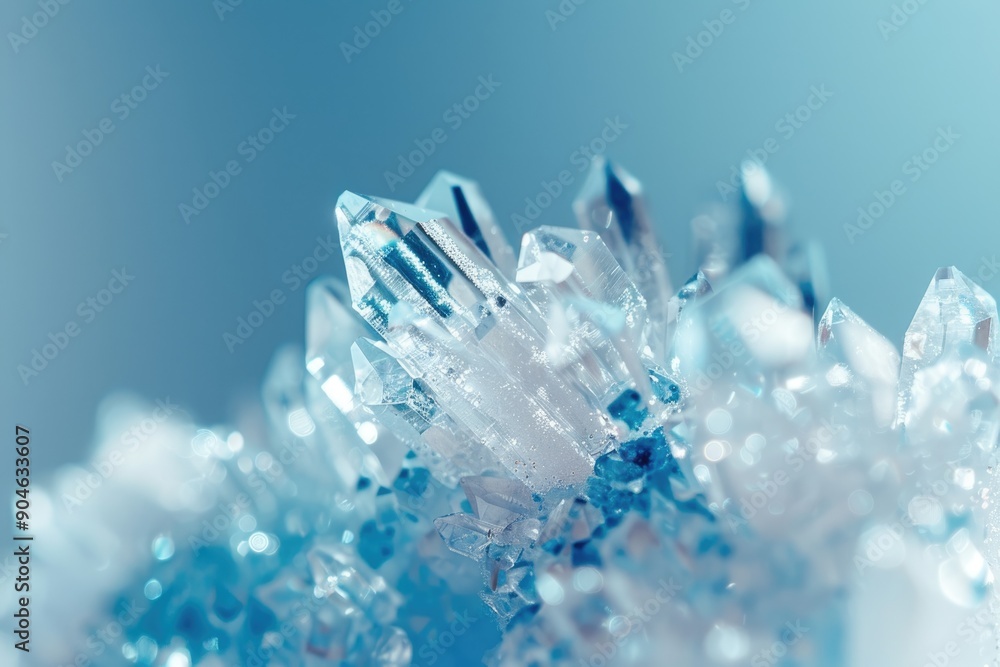 Crystalline structure of sodium chloride close up, focus on crystals ...