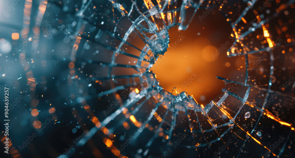 Links breaking and shattering, showing the final act of freedom, close ...