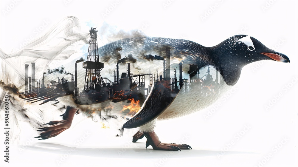 Penguin Overlaid with Industrial Pollution: Visualizing Greenhouse Gas ...