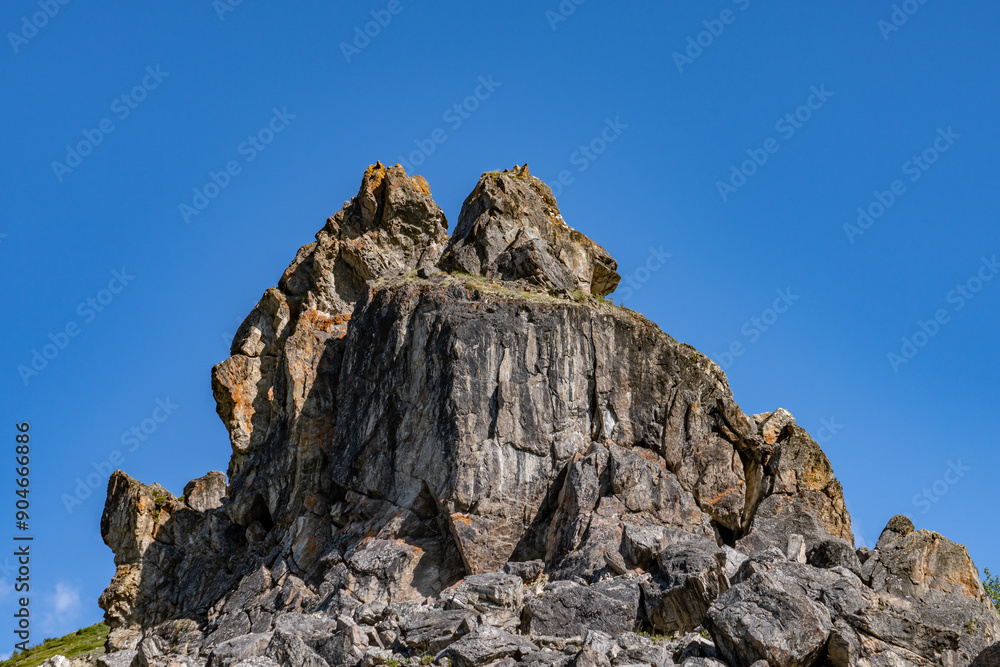 mica-quartz schist / Yukon-Tanana Terrane bedrock, Savage River canyon ...