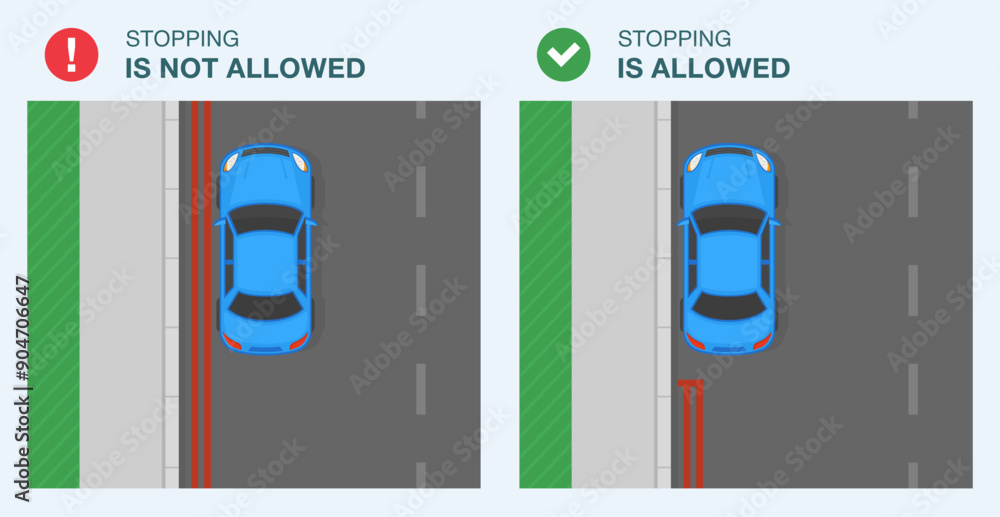 Safe driving tips and traffic regulation rules. Legal and illegal ...