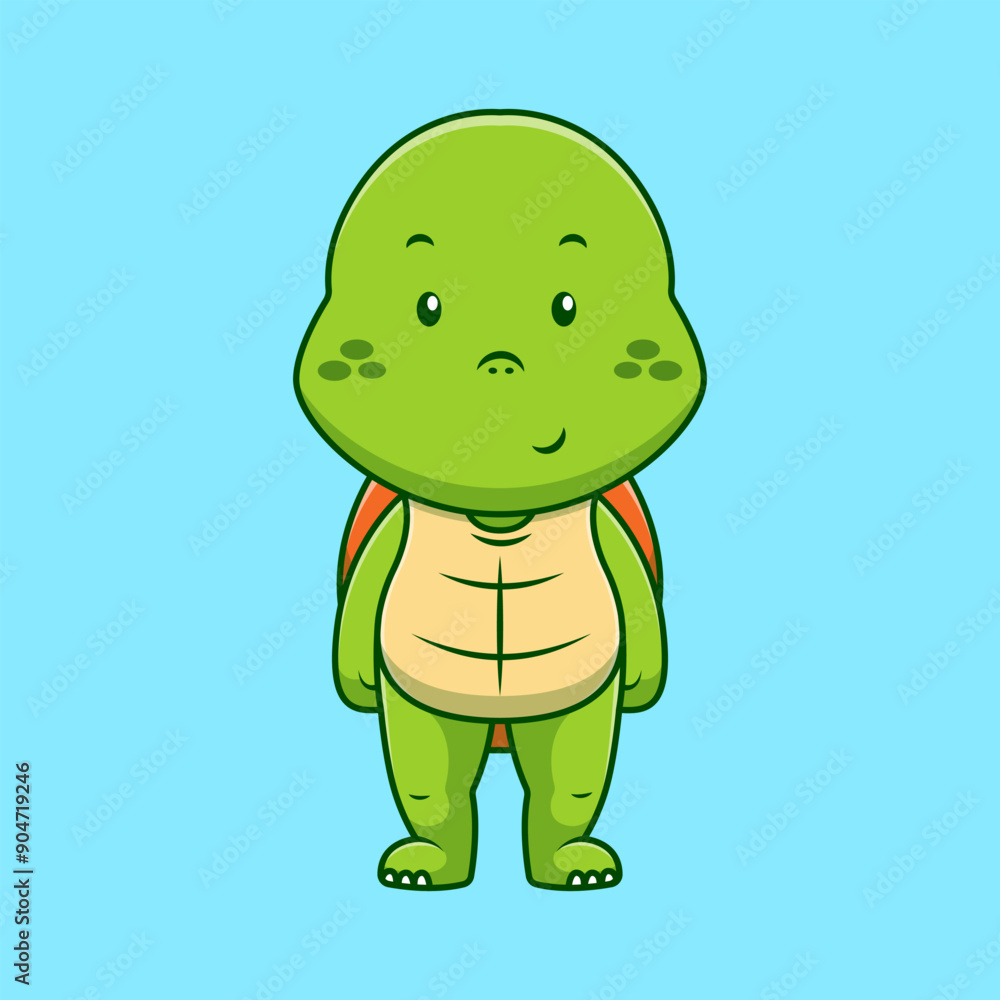 Cute Turtle Standing Cartoon Vector Icon Illustration. Animal Sea ...