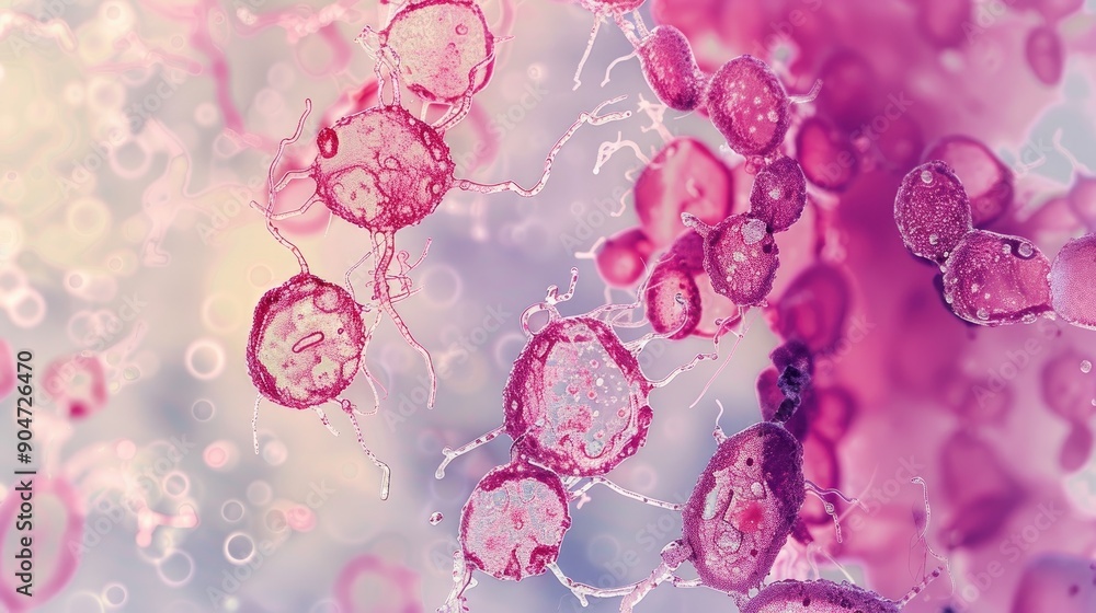 Gram positive cocci bacteria in chains seen in human blood culture ...