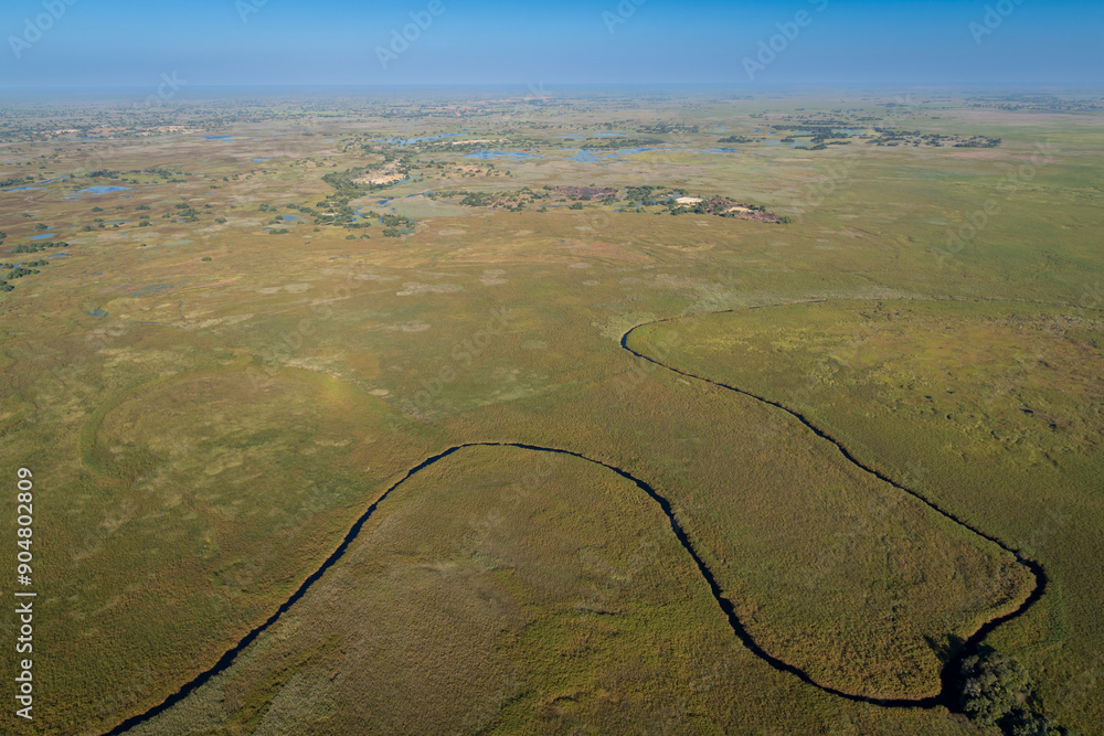 Okavango Delta, This delta in north-west Botswana comprises permanent ...