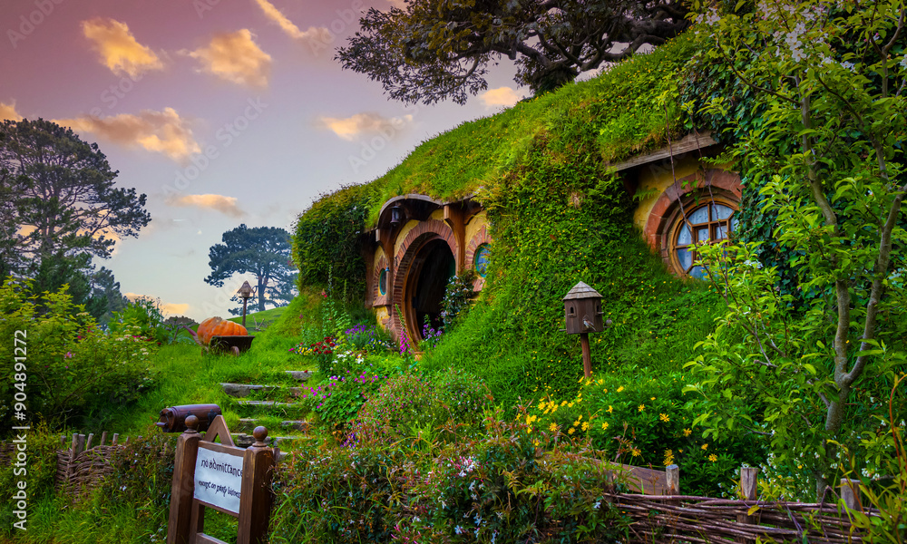MATAMATA- NEW ZEALAND -NOVEMBER -2- 2022: Hobbiton - movie set created ...