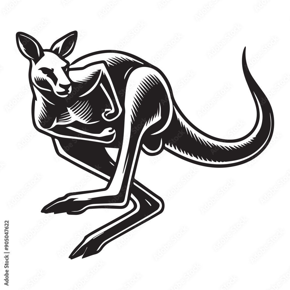 Kangaroo Silhouette - Kangaroo Clipart - A Kangaroo Quick Turn ...
