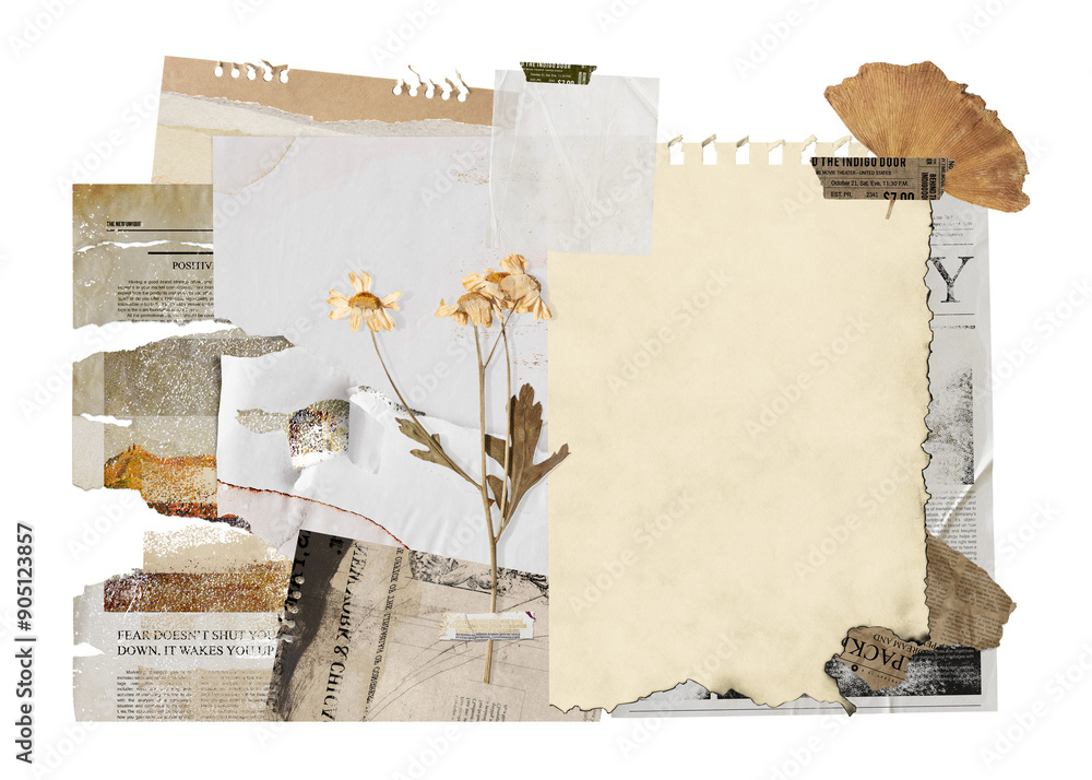 Autumn paper collage png sticker, transparent background Stock ...