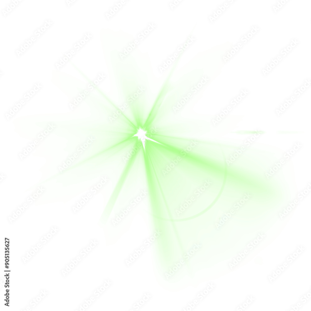 Sunburst png green light effect sticker, transparent background Stock ...
