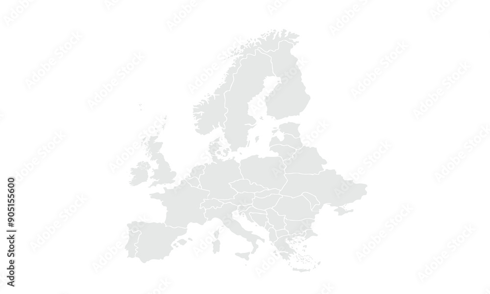 Political Map of Europe isolated on white background. for website ...