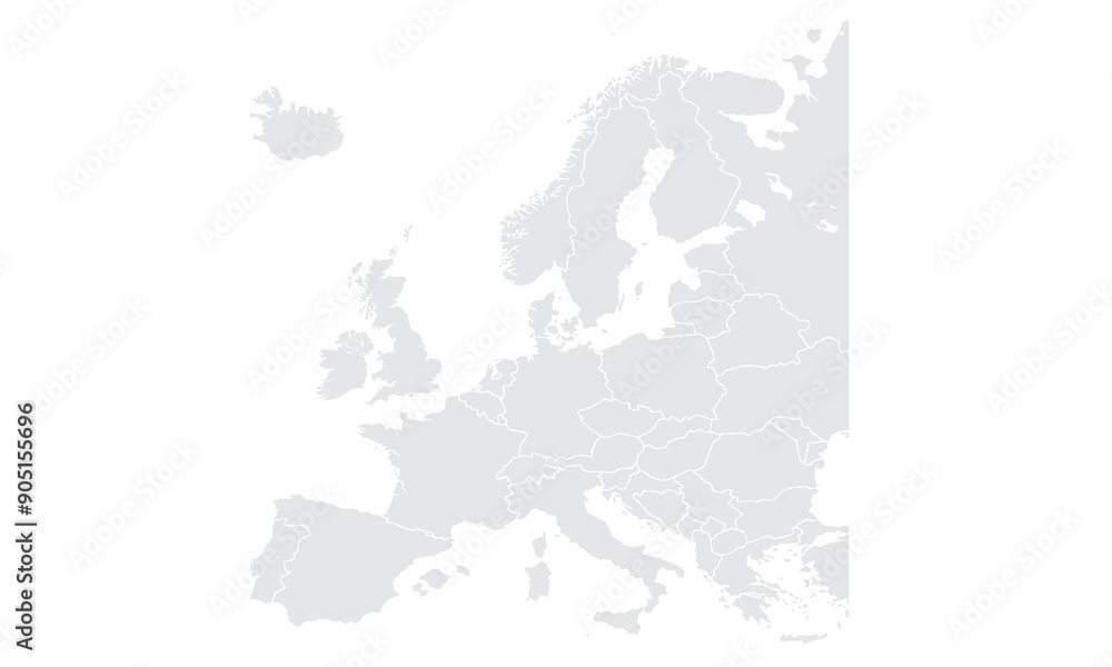 Political Map of Europe isolated on white background. for website ...