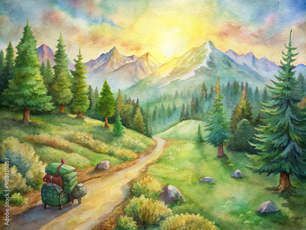 Sun-drenched American mountains serve as a serene backdrop for a ...