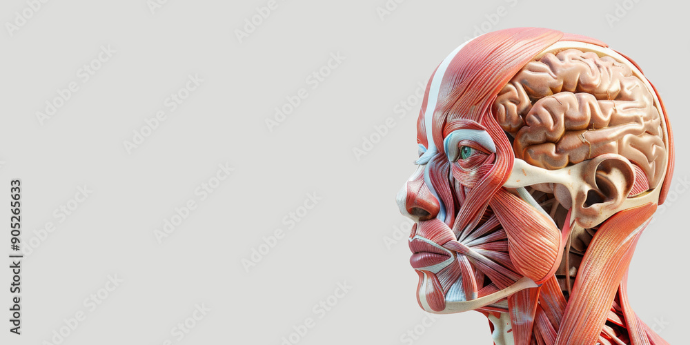 Ilustración de Stock Detailed Anatomical Illustration of Human Head ...