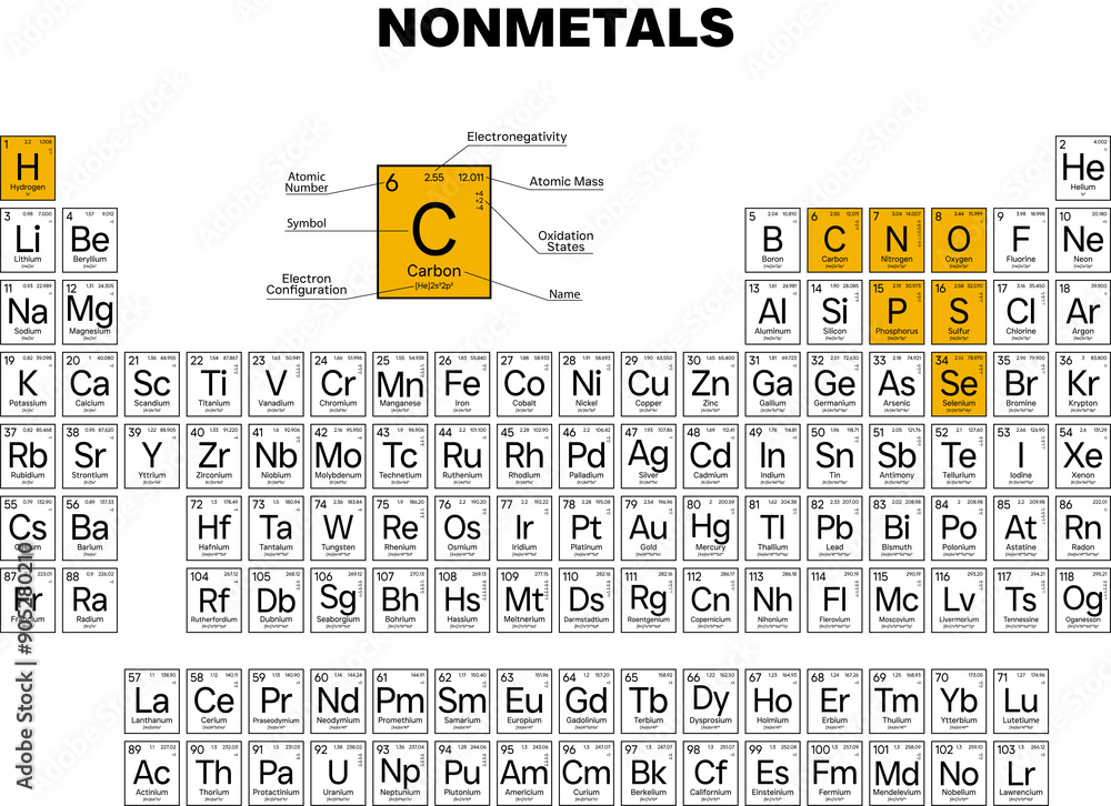 Nonmetals in the Periodic Table Of Elements Correct Sequence Of ... Nonmetals in the Periodic Table Of Elements Correct Sequence Of ...