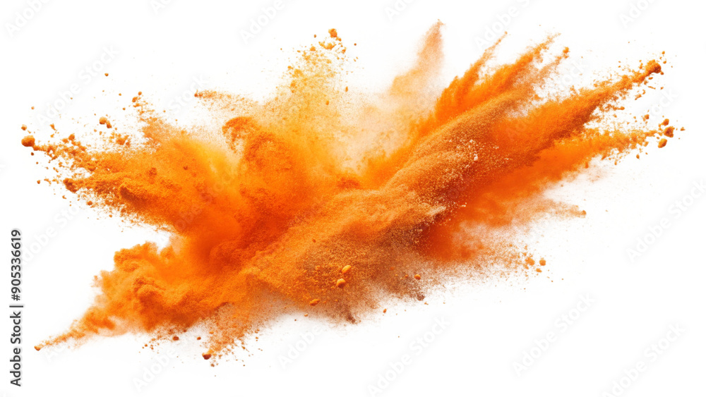fire flames orange powder explosion blast splash on transparent ...