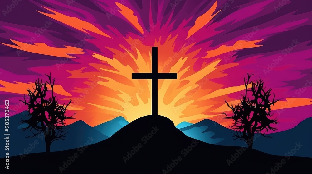 Crucifixion remembrance: holy cross day, central emblem of christianity ...