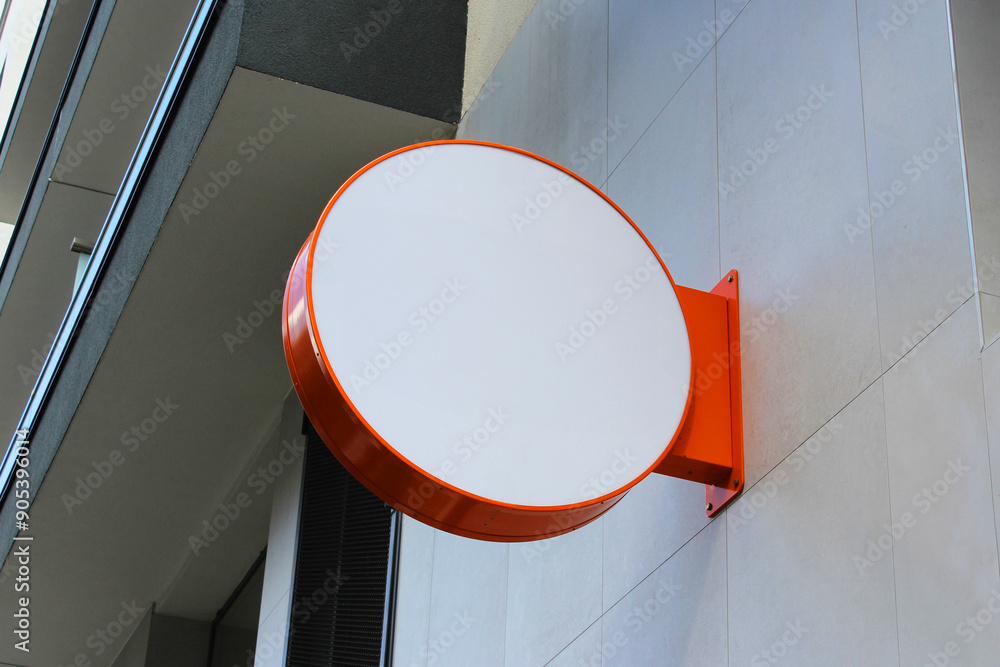 Rounded Street storefront shop, cafe, restaurant mounted signboard mock ...