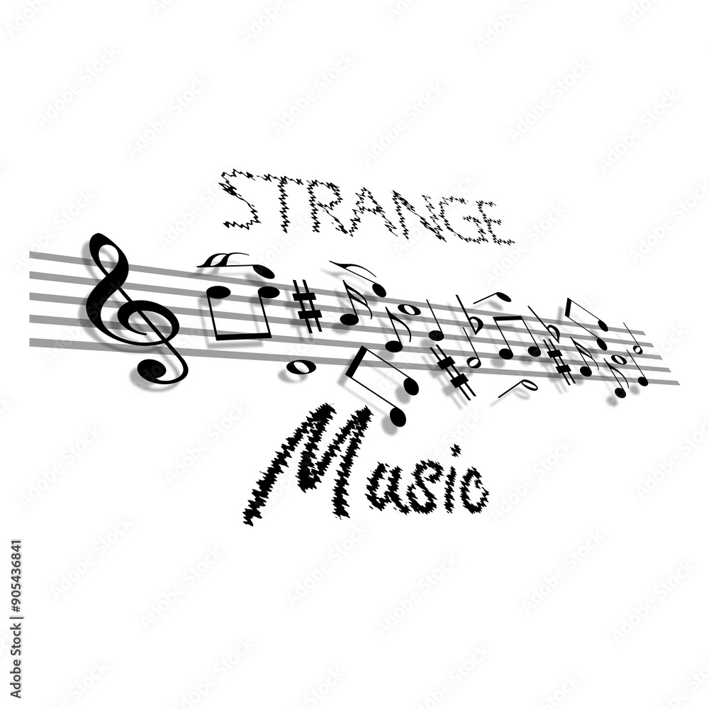 International Strange Music Day event banner. Illustration of musical ...