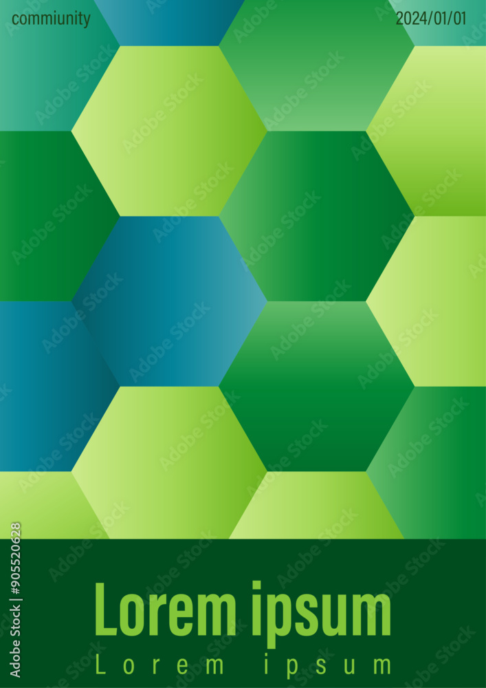 Modern A4 size hexagon pattern book cover, flyer design in warm tones ...