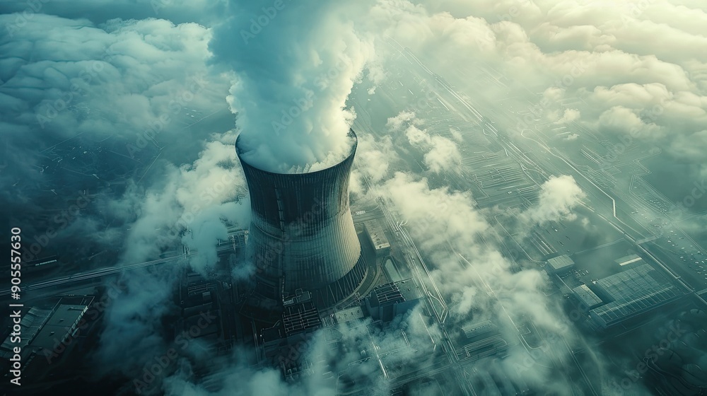 The thermal power plants spew thick and billowing smoke into the sky ...