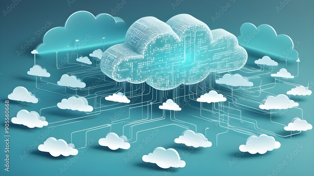 Stock-Illustration „Cloud Computing Creative Icon. Cloud Computing ad, 2d Rendering icon, High ...