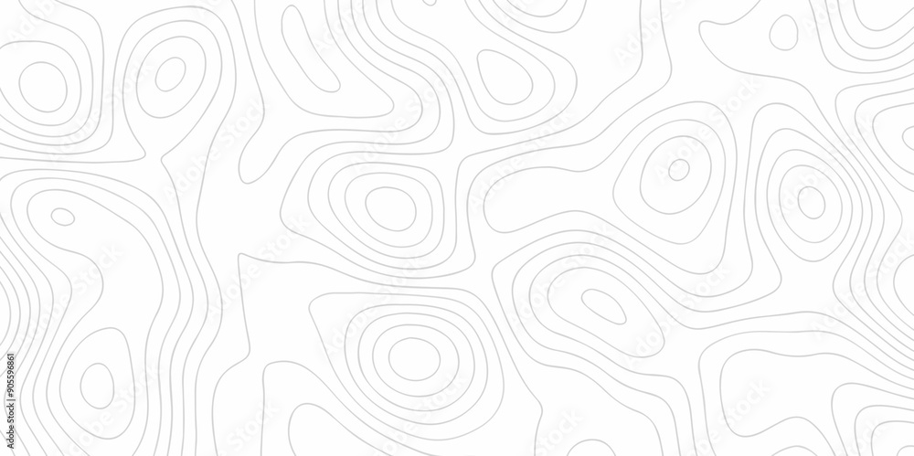 Vector white wave line geography landscape Topo contour map on white ...