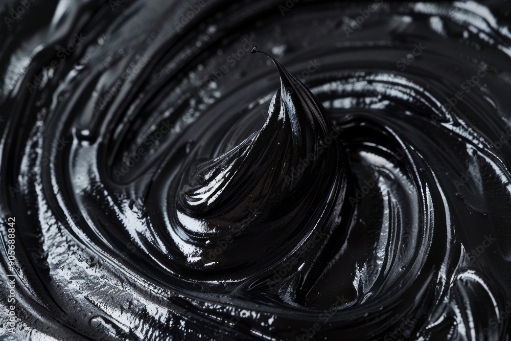 Black Face Mask Gel Texture Serum Close Up Detail Macro Studio Shot ...